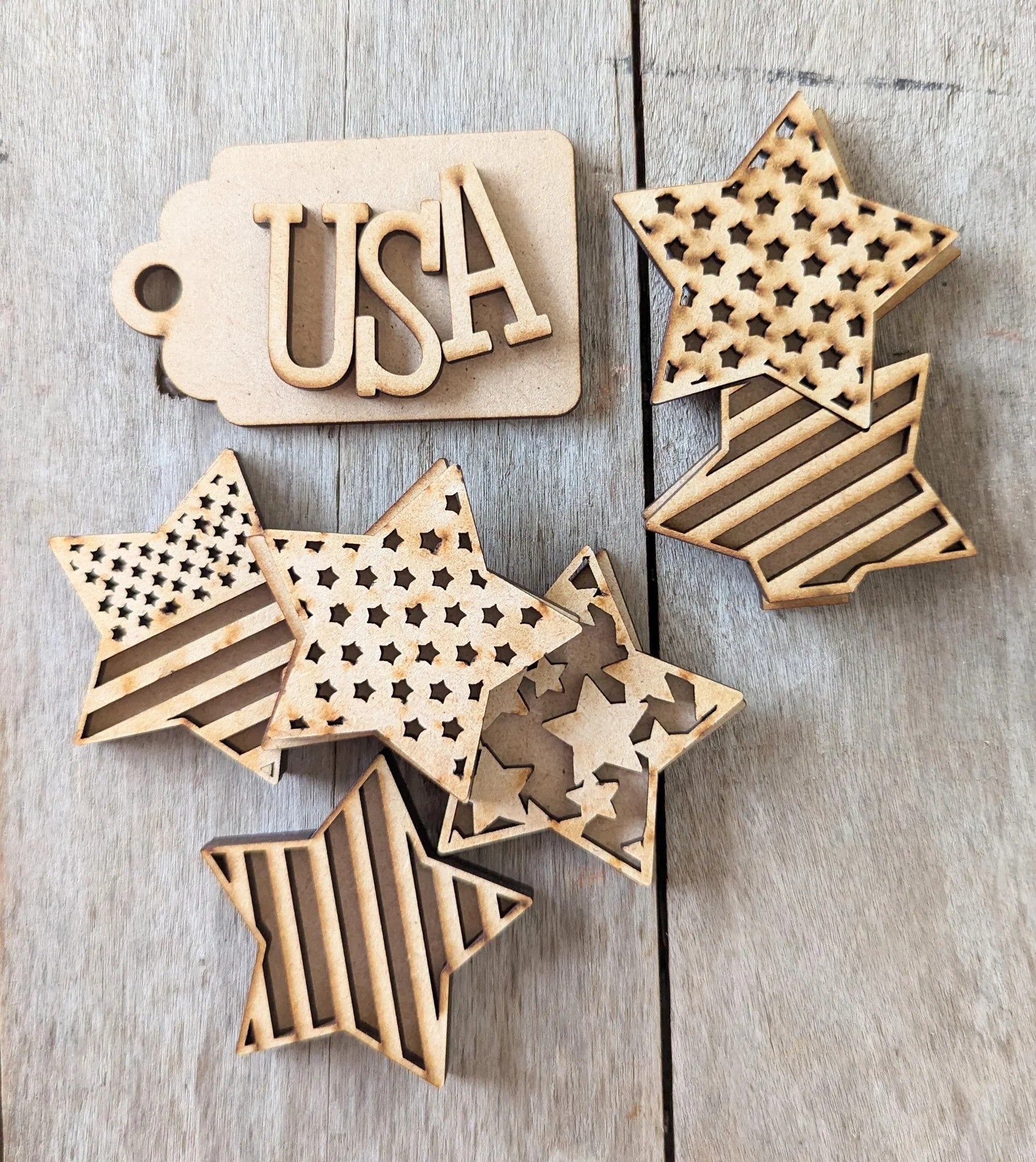 Wood Cutouts - Gumball Fillers - Patriotic | Chalk & Whimsy